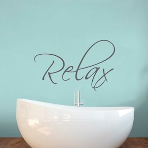 Relax Wall Art Sticker, Relax Wall Decal, Bathroom Wall Decor, Bathroom ...
