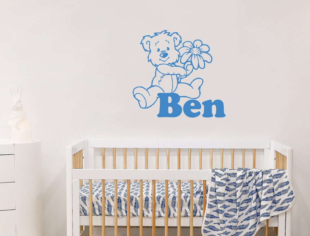 Personalised Teddy Bear Nursery Wall Stickers, Teddy Bear Decor, Teddy ...