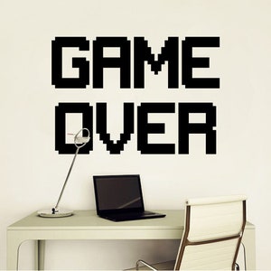 Retro Game Over Sticker, Game Over Wall Sticker, Video Game Home Decor ...