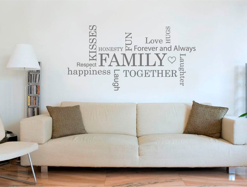 Family Word Art Family Wall Decal Family Wall Art Family | Etsy