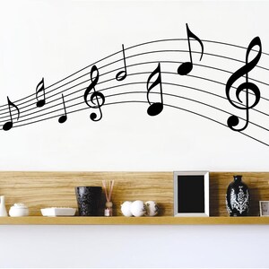 Large Music Notes Wall Sticker, Music Wall Art, Music Wall Decal, Music ...