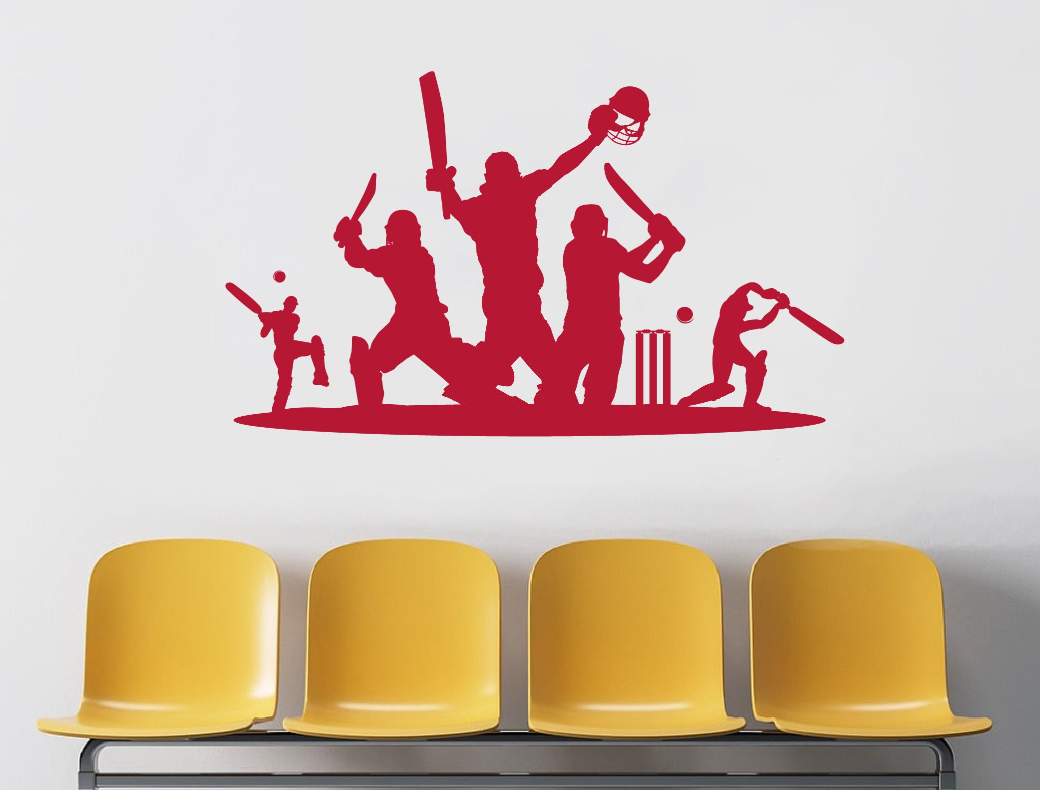 Cricket Wall Sticker, Cricket Wall Decal, Cricket Wall Art, Sport Wall ...