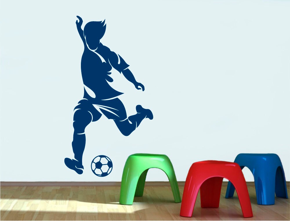 Footballer Football Sticker Soccer Decal Soccer Wall Decal | Etsy