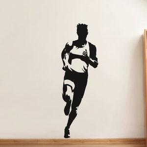 Track Runner Sticker Running Wall Decal Athlete Wall Art Sticker Runner ...