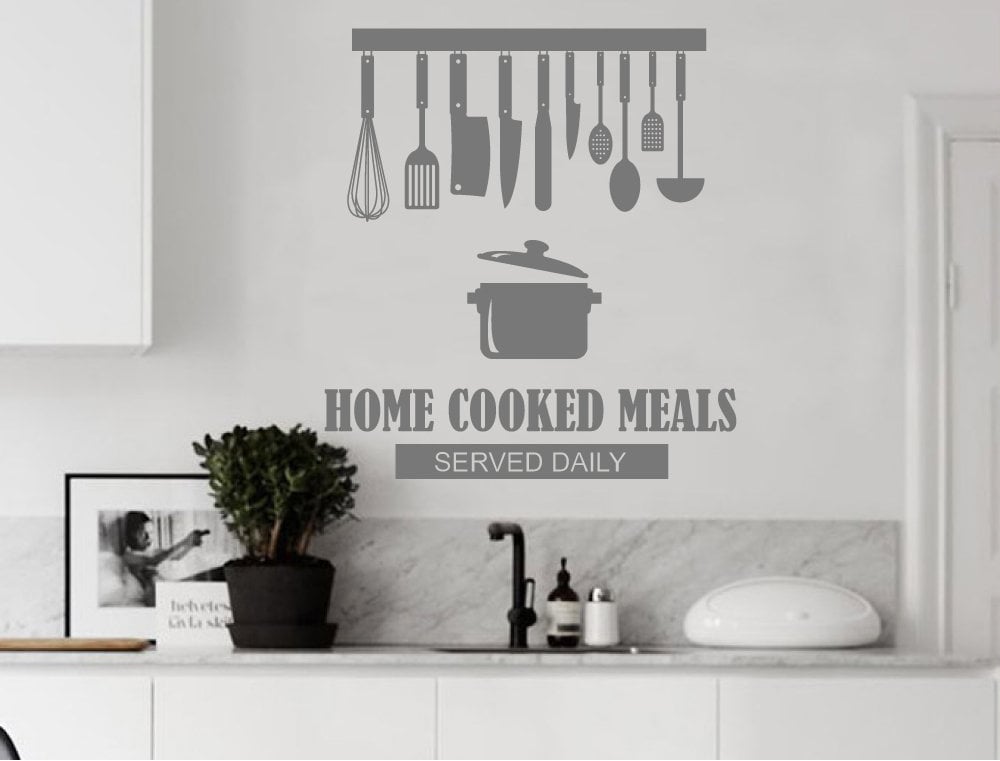 Home Cooked Meals Served Daily Kitchen Wall Sticker Quote - Etsy UK