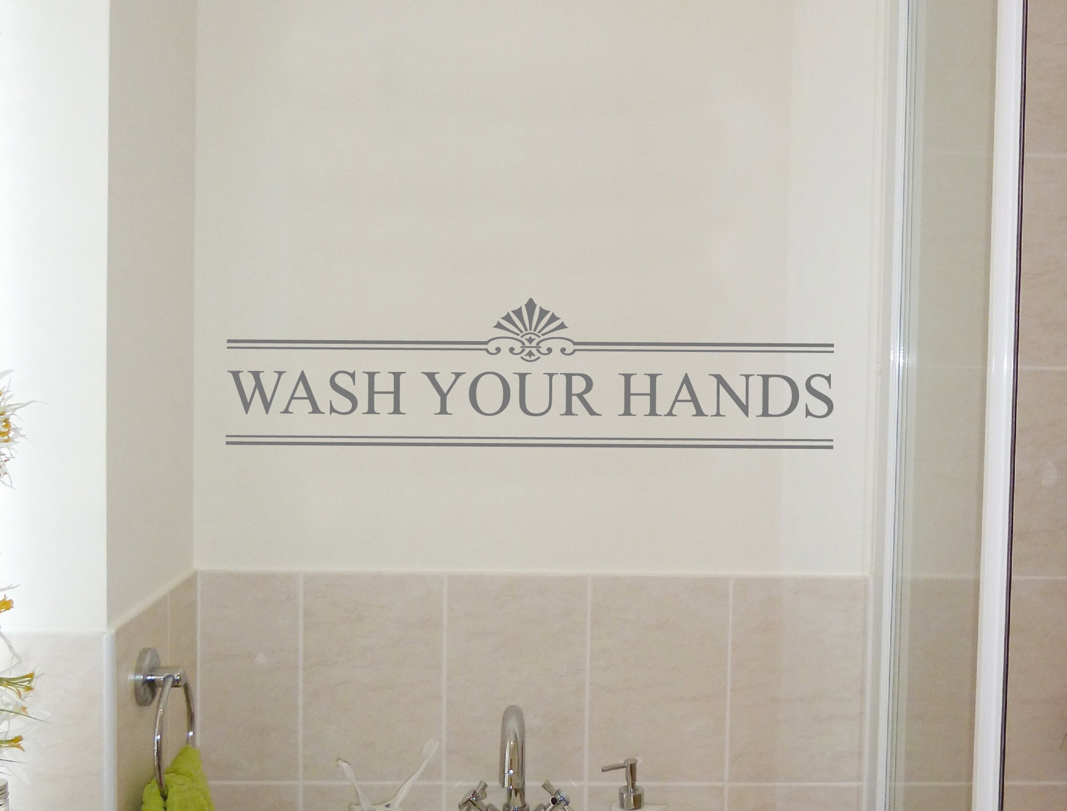 Wash Your Hands Decal, Bathroom Wall Stickers, Bathroom Wall Decals ...