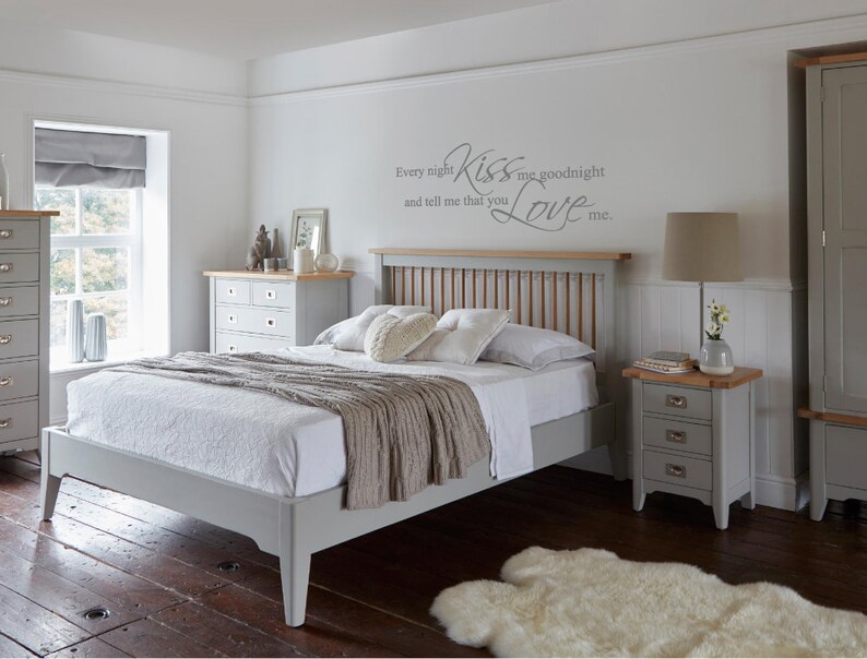 Every Night Kiss Me Goodnight Wall Sticker Kiss Me Goodnight - Etsy UK