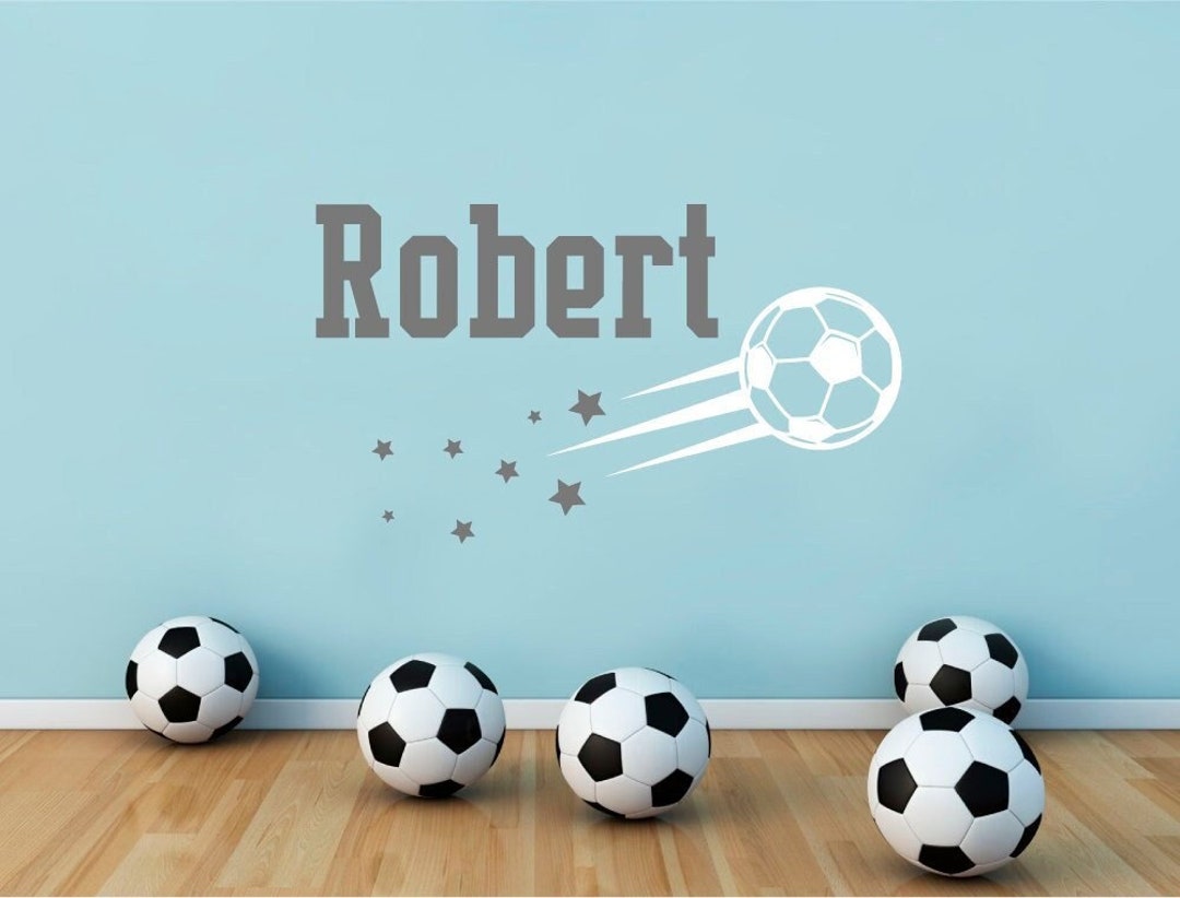 Personalised Football Name Wall Sticker, Football and Name Wall ...