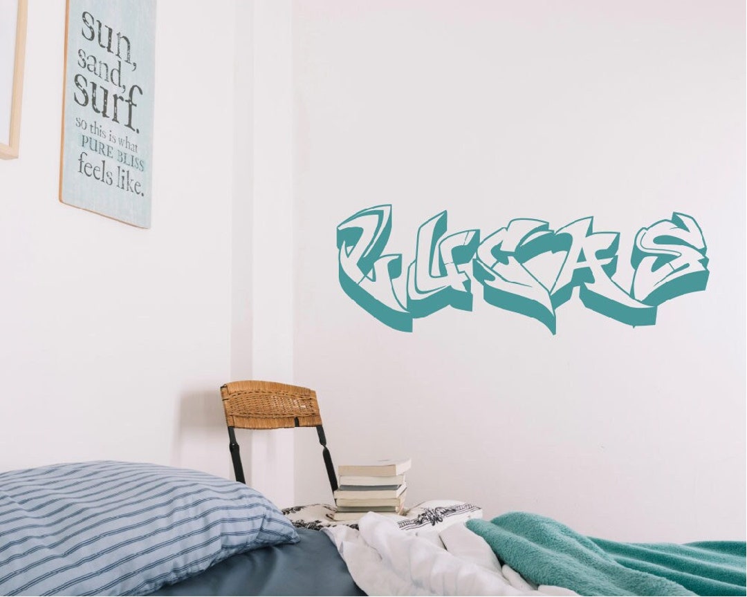 Custom Graffiti Name Sticker, Graffiti Wall Art Custom Graffiti Sticker ...