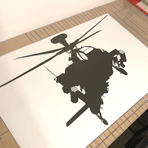 Apache Helicopter Wall Decal Boys Bedroom Blackhawk Helicopter Sticker ...