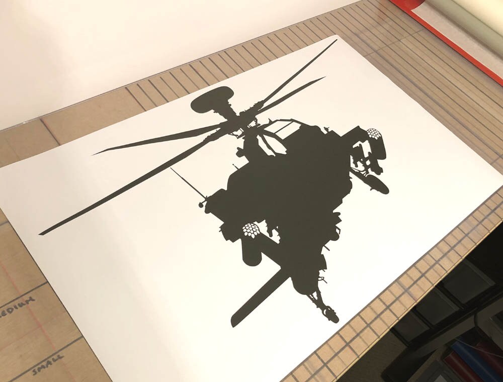Apache helicopter sticker military stickers helicopter wall | Etsy
