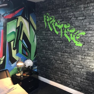 Personalised Graffiti Wall Art Sticker, Graffiti Wall Decal, Graffiti ...