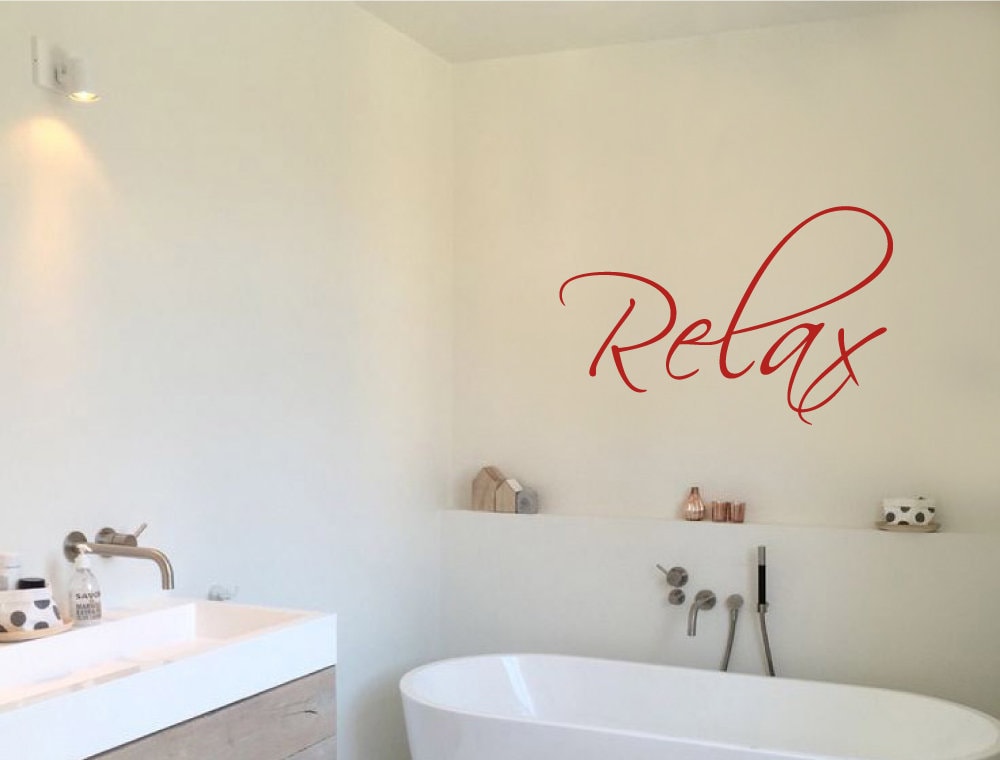 Relax Wall Art Sticker Relax Wall Decal Bathroom Wall Decor - Etsy UK