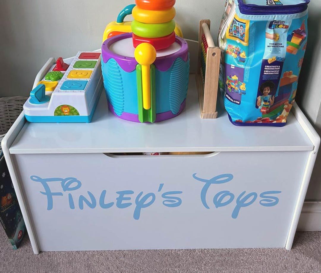 Personalised Toy Box Name Sticker Decal Wooden Toy Box Name Sign ...