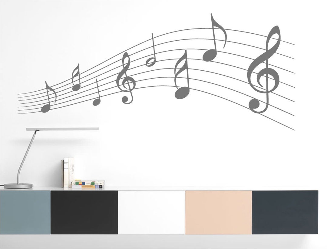 Large Music Notes Wall Sticker, Music Wall Art, Music Wall Decal, Music ...