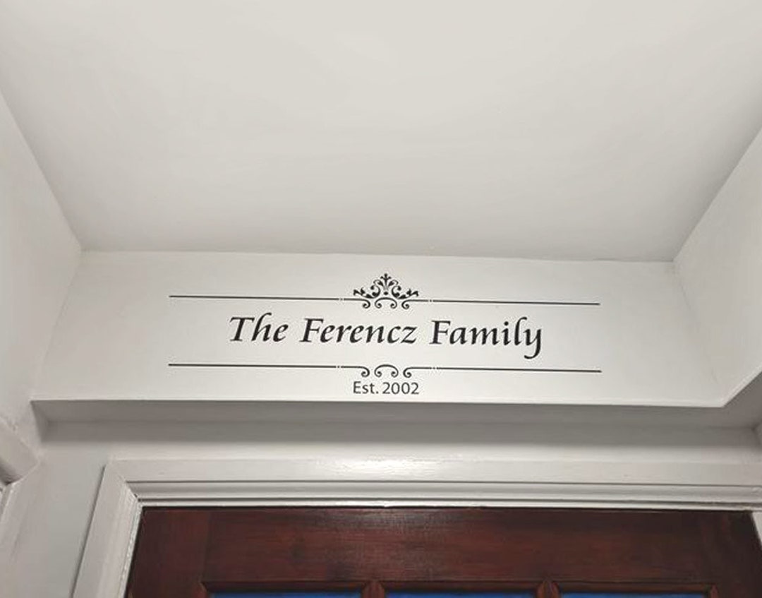 Personalised Family Wall Sticker, Family Name Established Wall Sticker ...