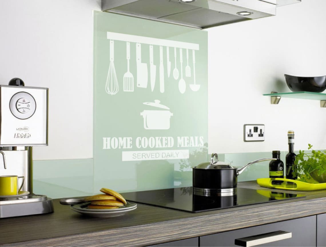 Home Cooked Meals Served Daily Kitchen Wall Sticker Quote - Etsy UK