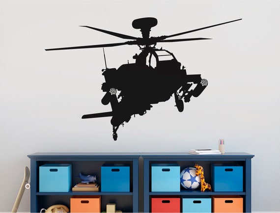 Apache Helicopter Sticker Military Stickers Helicopter Wall | Etsy