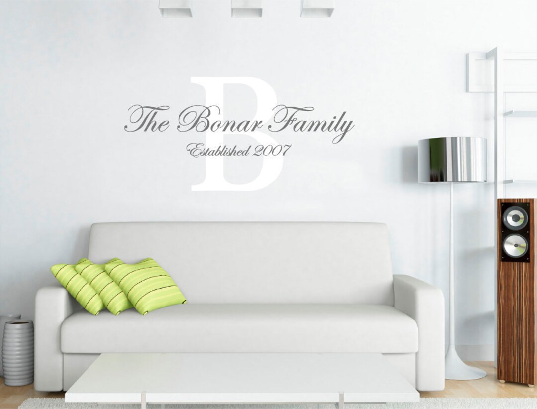 Personalised Family Name Wall Sticker, Family Wall Art, Personalised ...