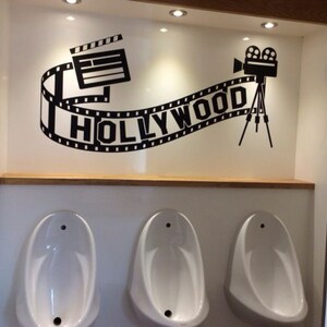 Hollywood Wall Sticker, Hollywood Movie Decor Sticker, Movie Wall Art ...