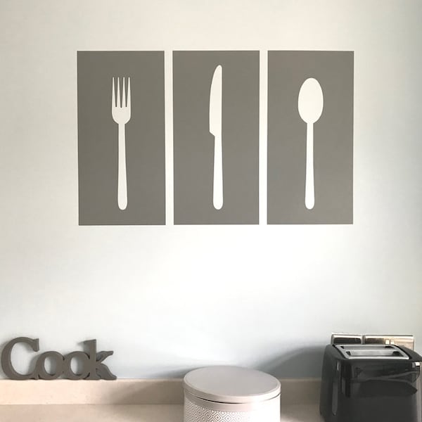 Spoon Fork Knife Decals - Etsy