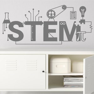 STEM Wall Sticker, Science Wall Art, School Wall Stickers, STEM Wall ...