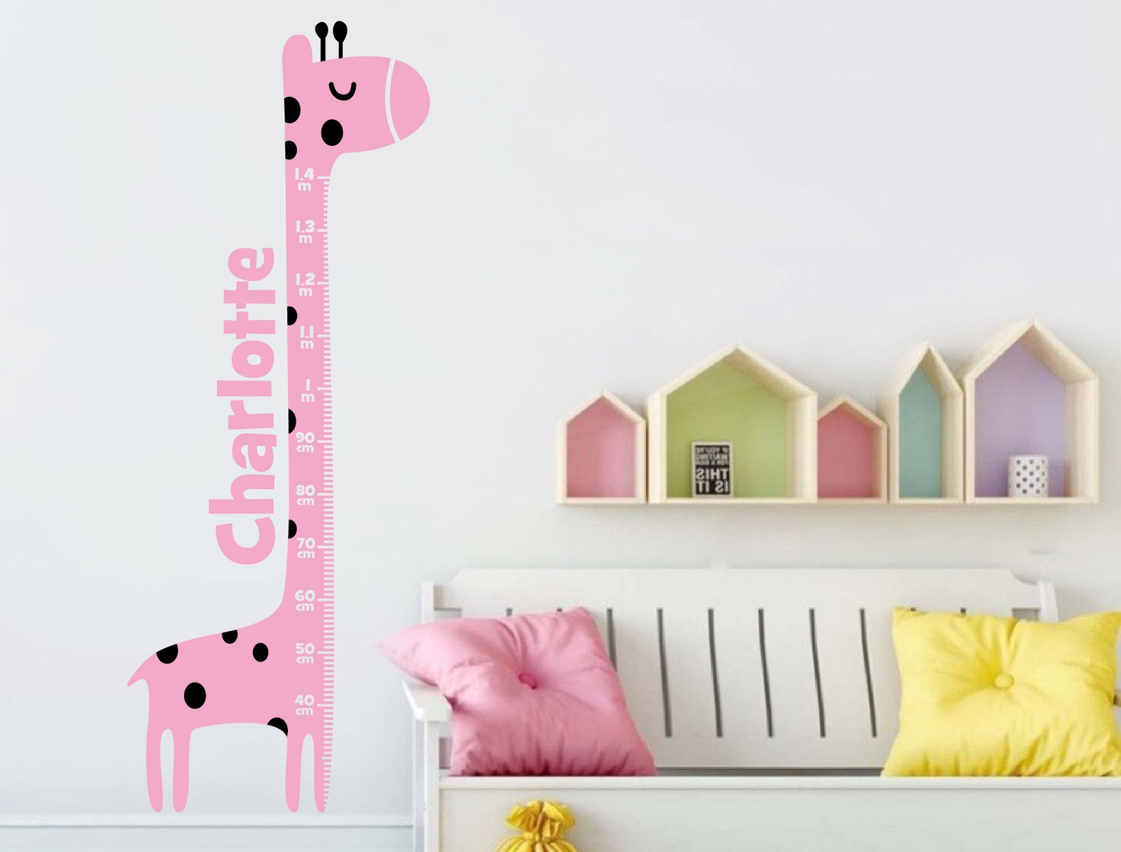 Giraffe Height Chart Wall Sticker Giraffe Wall Sticker Etsy Uk