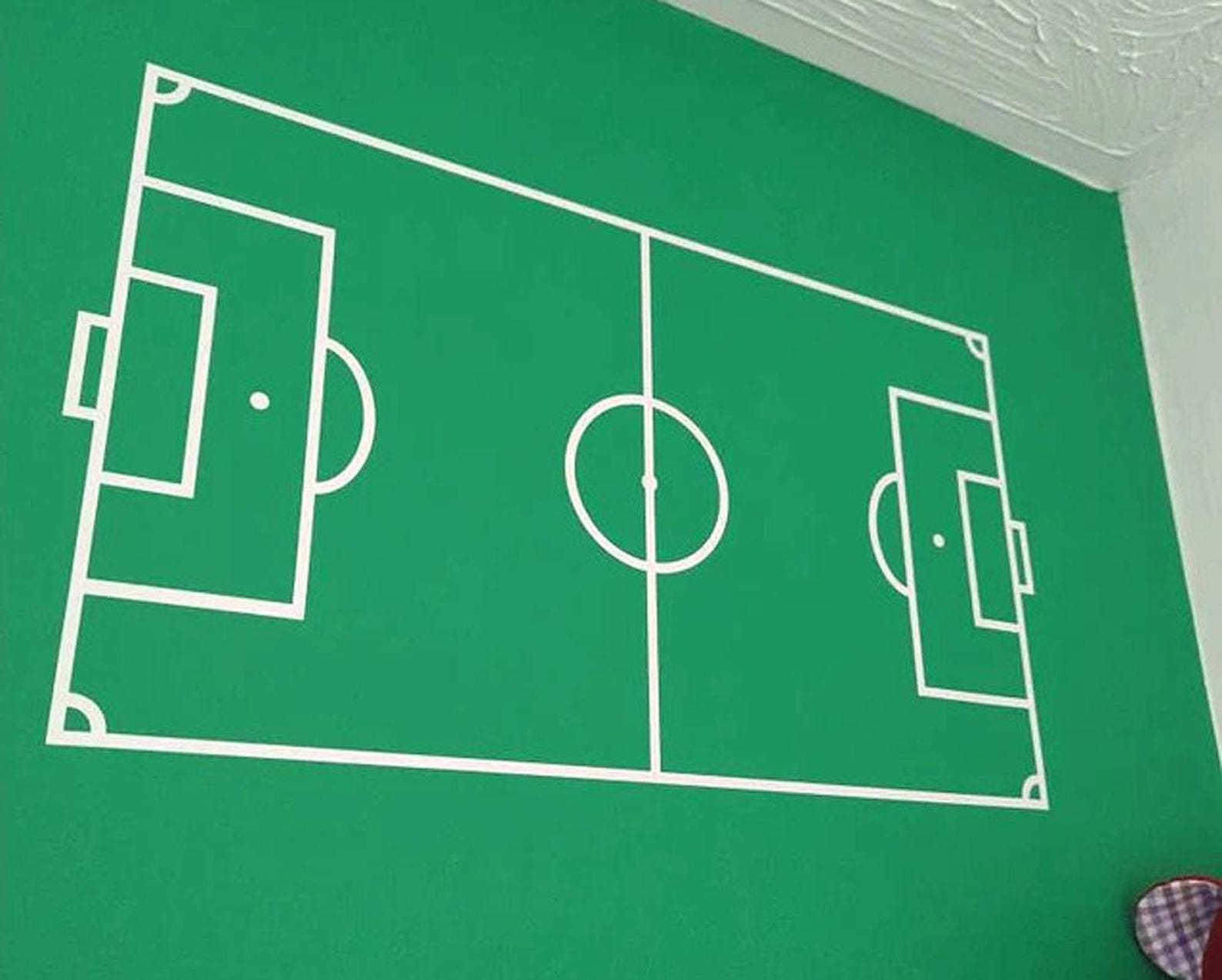 Football Pitch Wall Sticker for Soccer Bedroom, Football Lover Gift ...