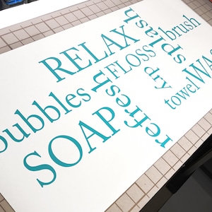 Bathroom Wall Decor Words Bathroom Decals Bathroom Wall - Etsy
