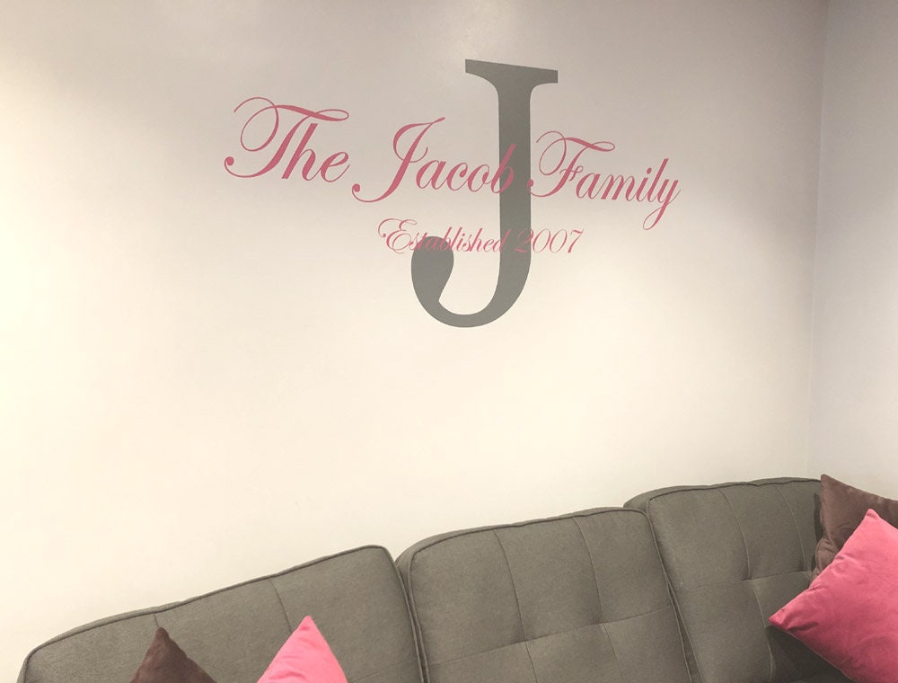 Personalised Family Name Wall Sticker Family Wall Art - Etsy UK