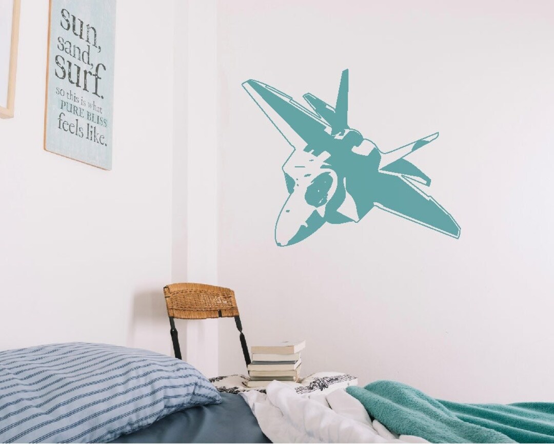 F-22 Raptor Fighter Jet Wall Decal Airplane Wall Decor, Fighter Jet ...