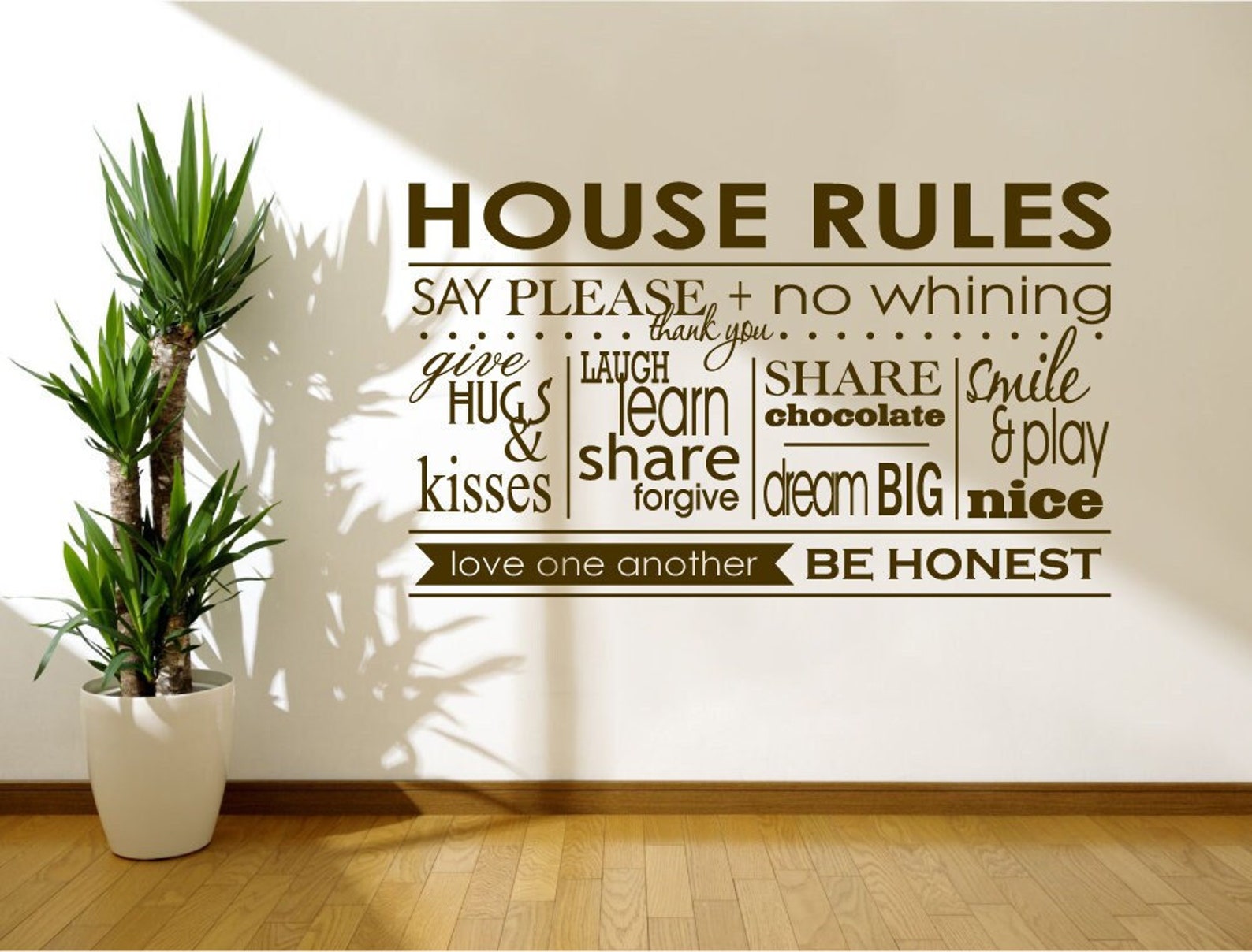 House Rules Wall Sticker, House Rules Wall Decal, House Rules Wall Art ...