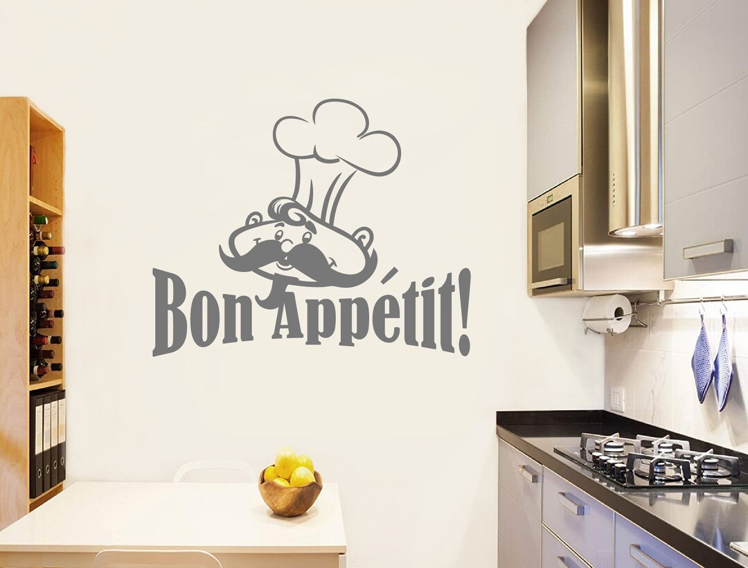 Bon Appetit Wall Sticker, Bon Appetit Wall Decal, Kitchen Wall Decal ...