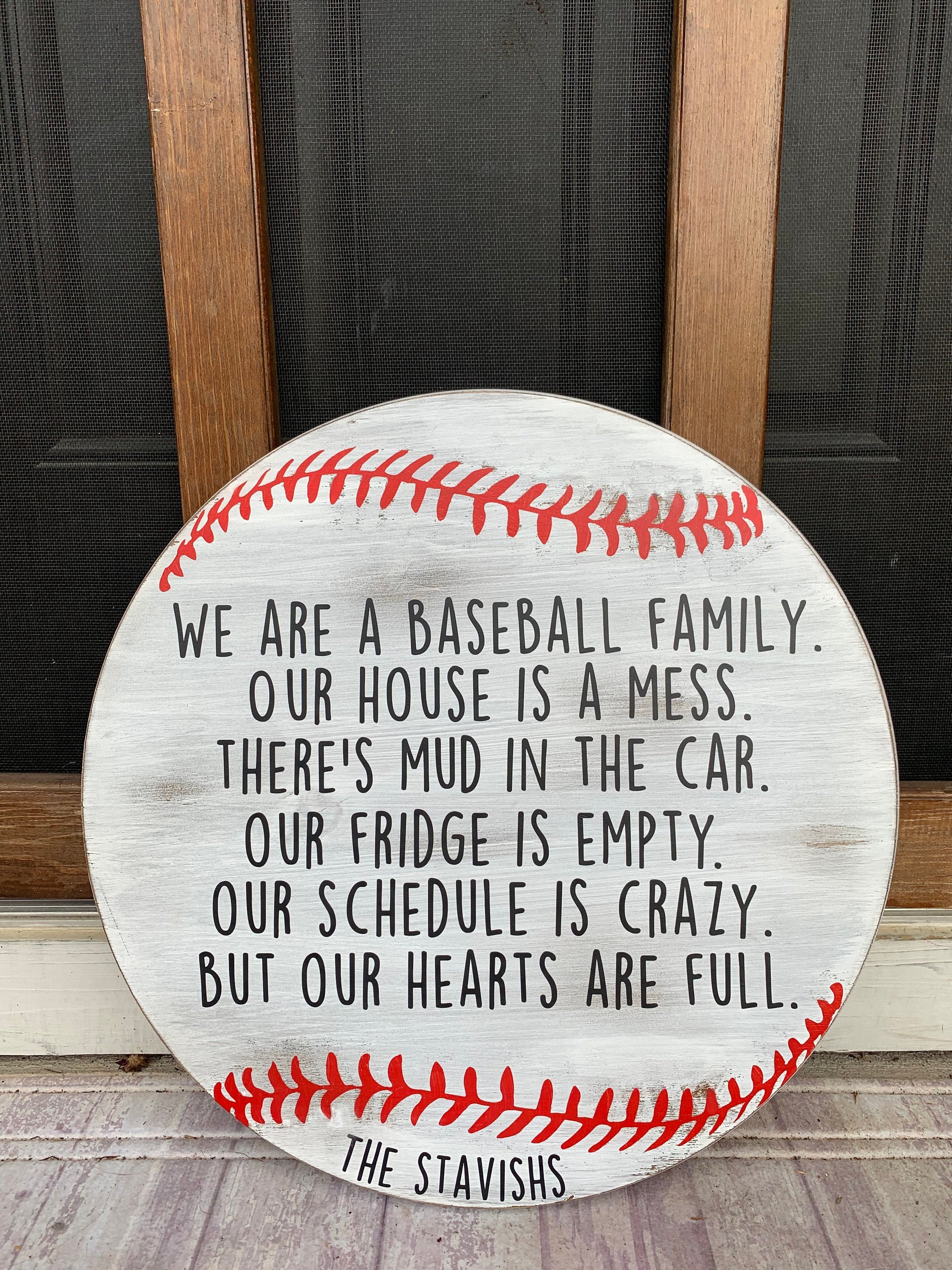 Baseball Family Door Hanger Sign Baseball Life Baseball | Etsy