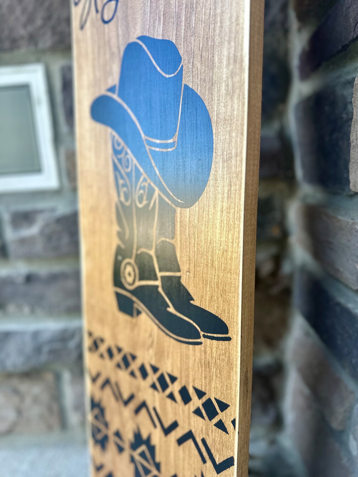 Western Porch Sign: Aztec Southwestern Wood Welcome Sign - Etsy