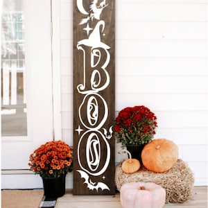 Boo Witch Front Porch Leaner Sign, Fall Autumn Porch Sign, Halloween ...