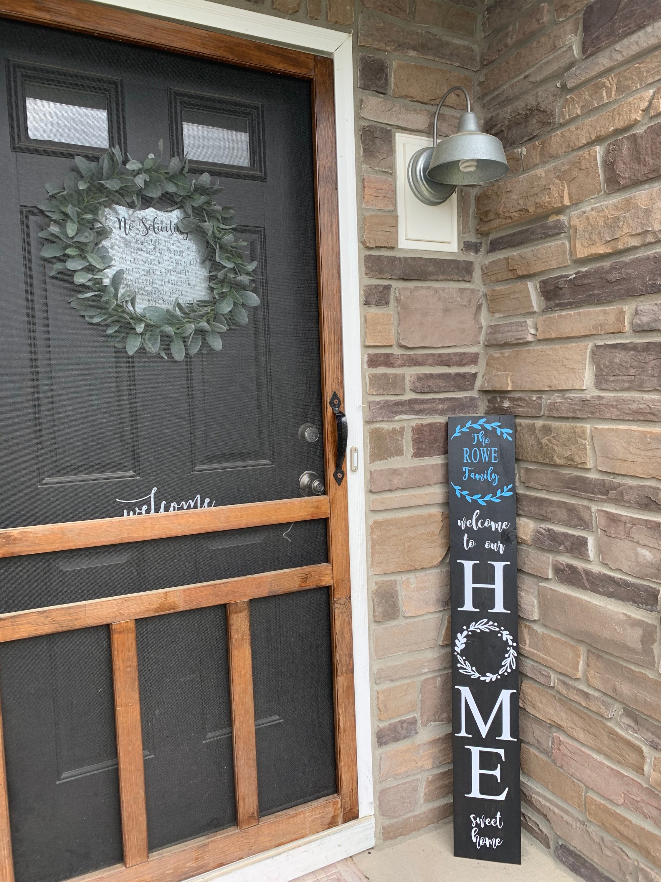 Personalized Front Porch Sign Farmhouse Wreath Front Porch | Etsy