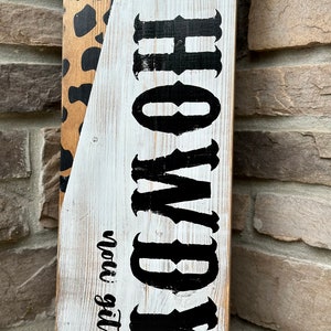 Cow Print Howdy Porch Sign: Modern Western Boho Decor - Etsy