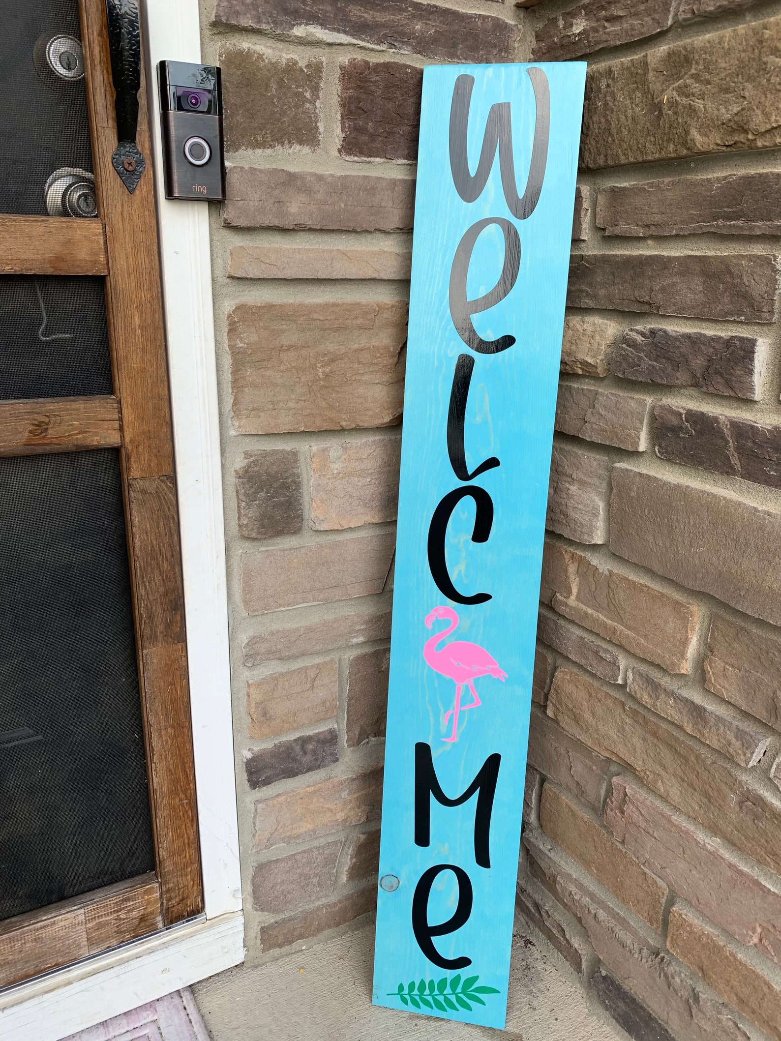Summer Welcome Porch Sign Flamingo Porch Sign Tropical Porch - Etsy