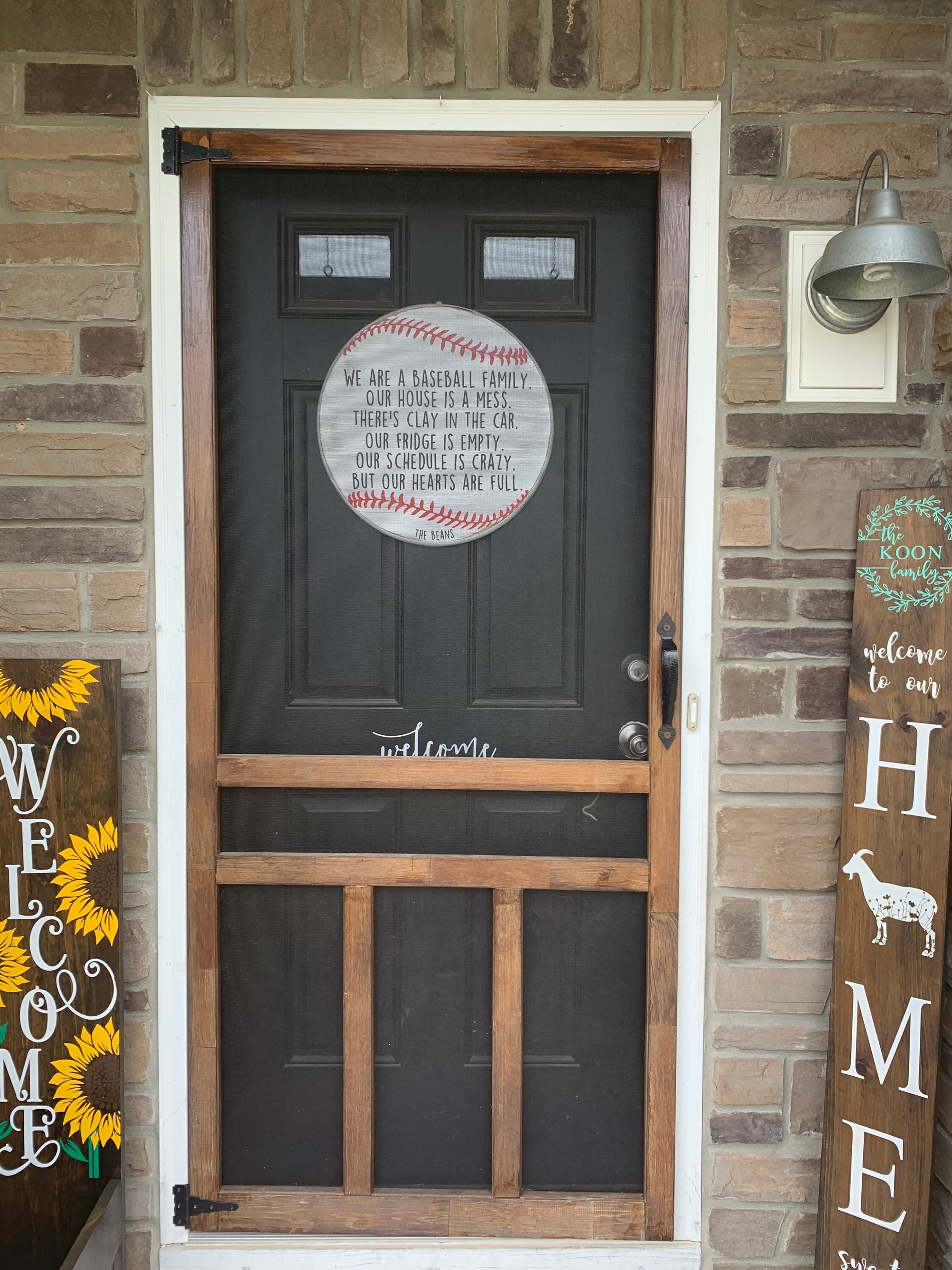 Baseball Family Door Hanger Sign Baseball Life Baseball | Etsy