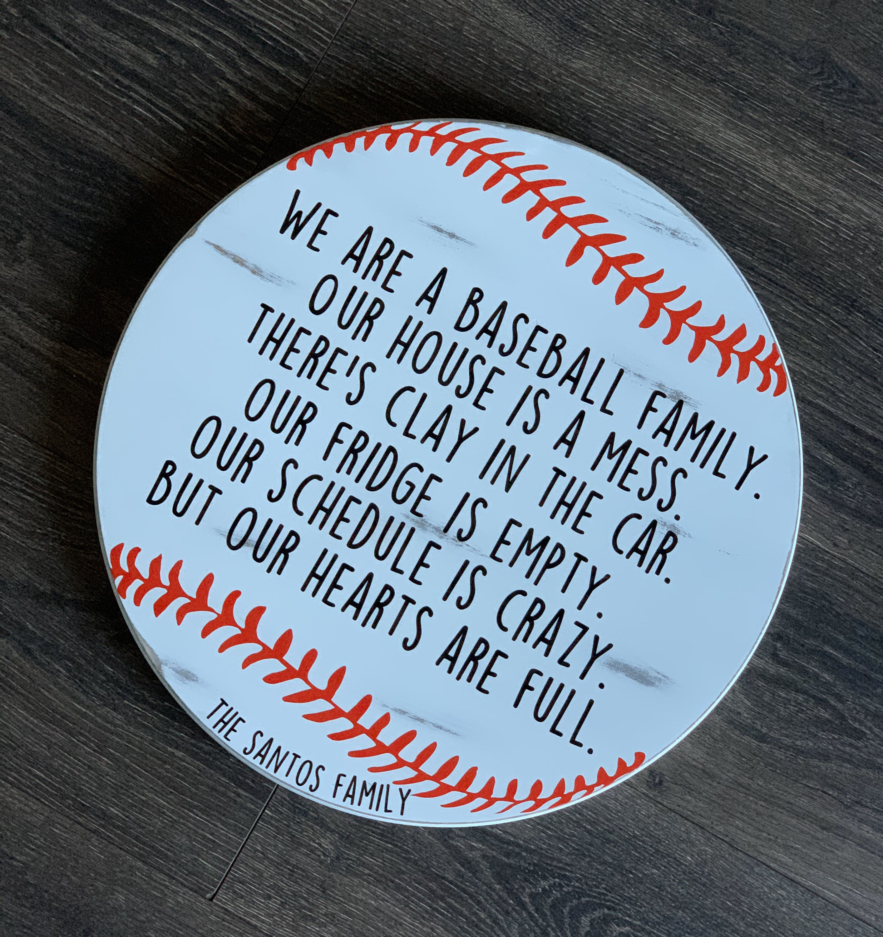 Baseball Family Door Hanger Sign Baseball Life Baseball | Etsy