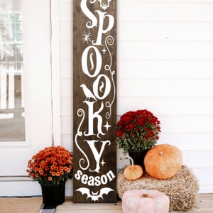Spooky Season Wood Porch Sign: Fall Halloween Decor - Etsy