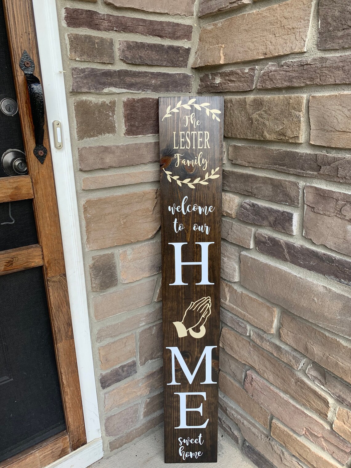 Handmade Prayer Hands Wood Porch Sign: Christian Welcome Decor - Etsy