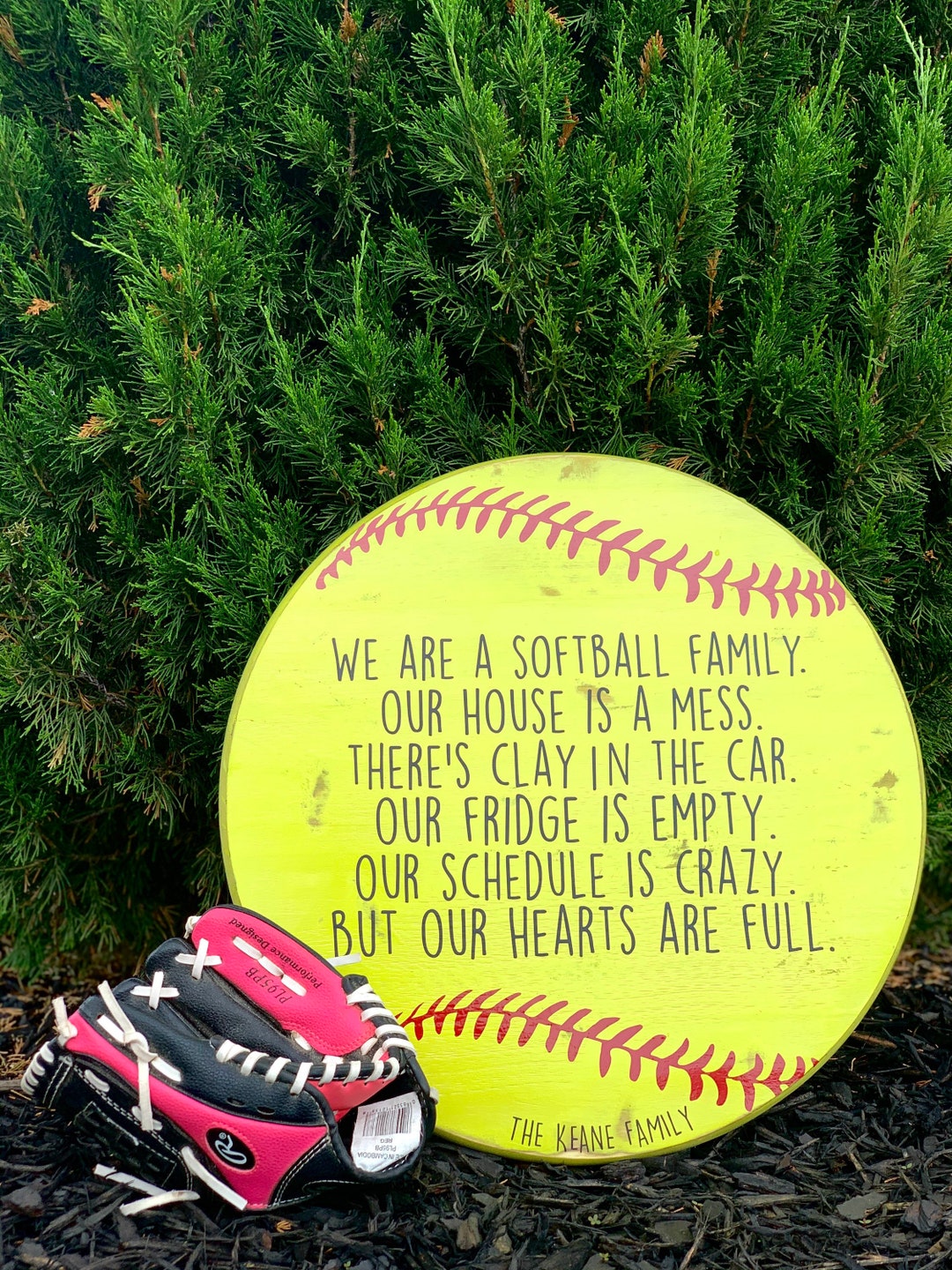 Softball Family Door Hanger Sign, Softball Mom, Softball Coach ...