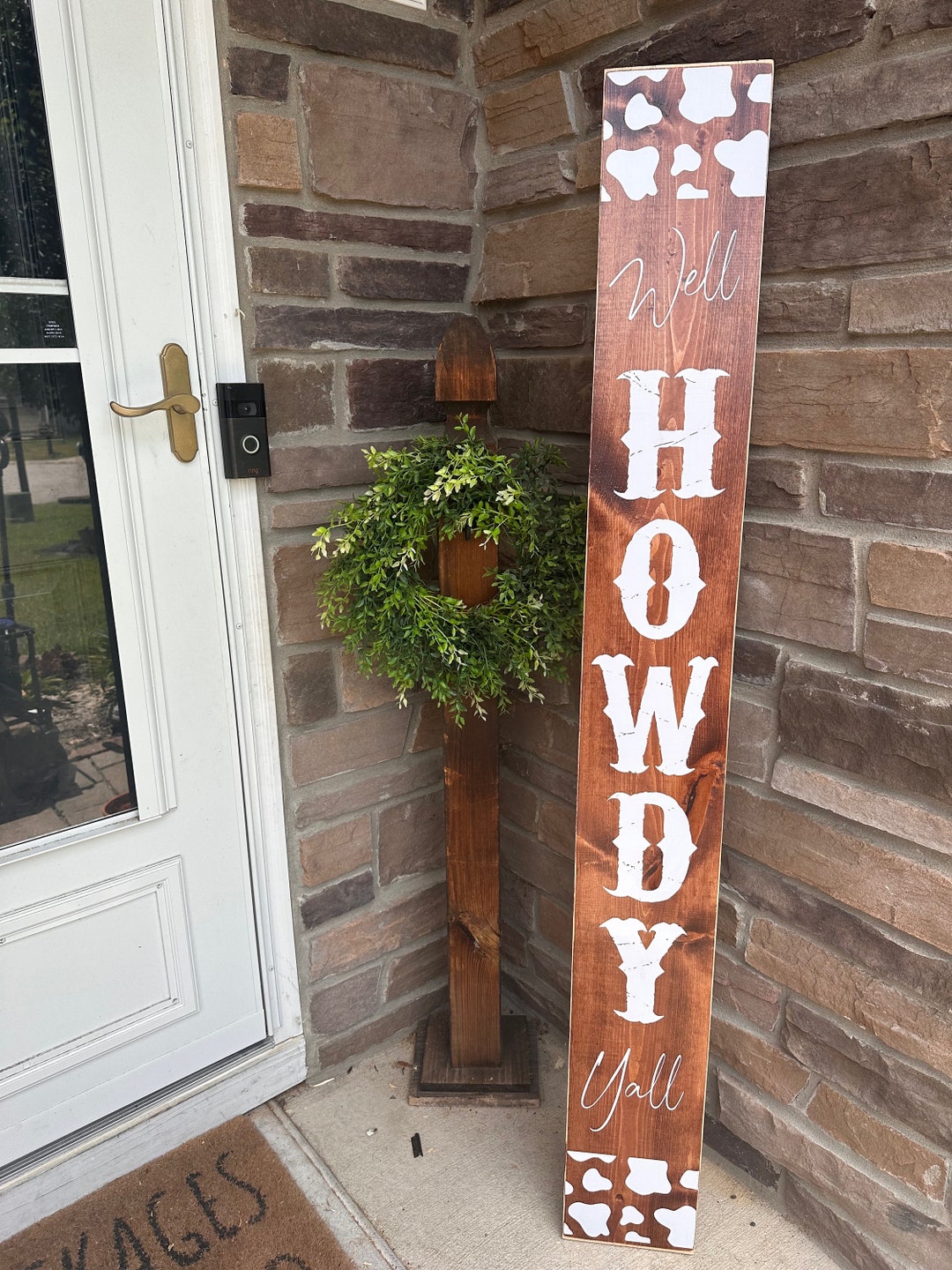 Well Howdy Y'all Wood Front Porch Sign, Rustic Farmhouse Front Porch ...