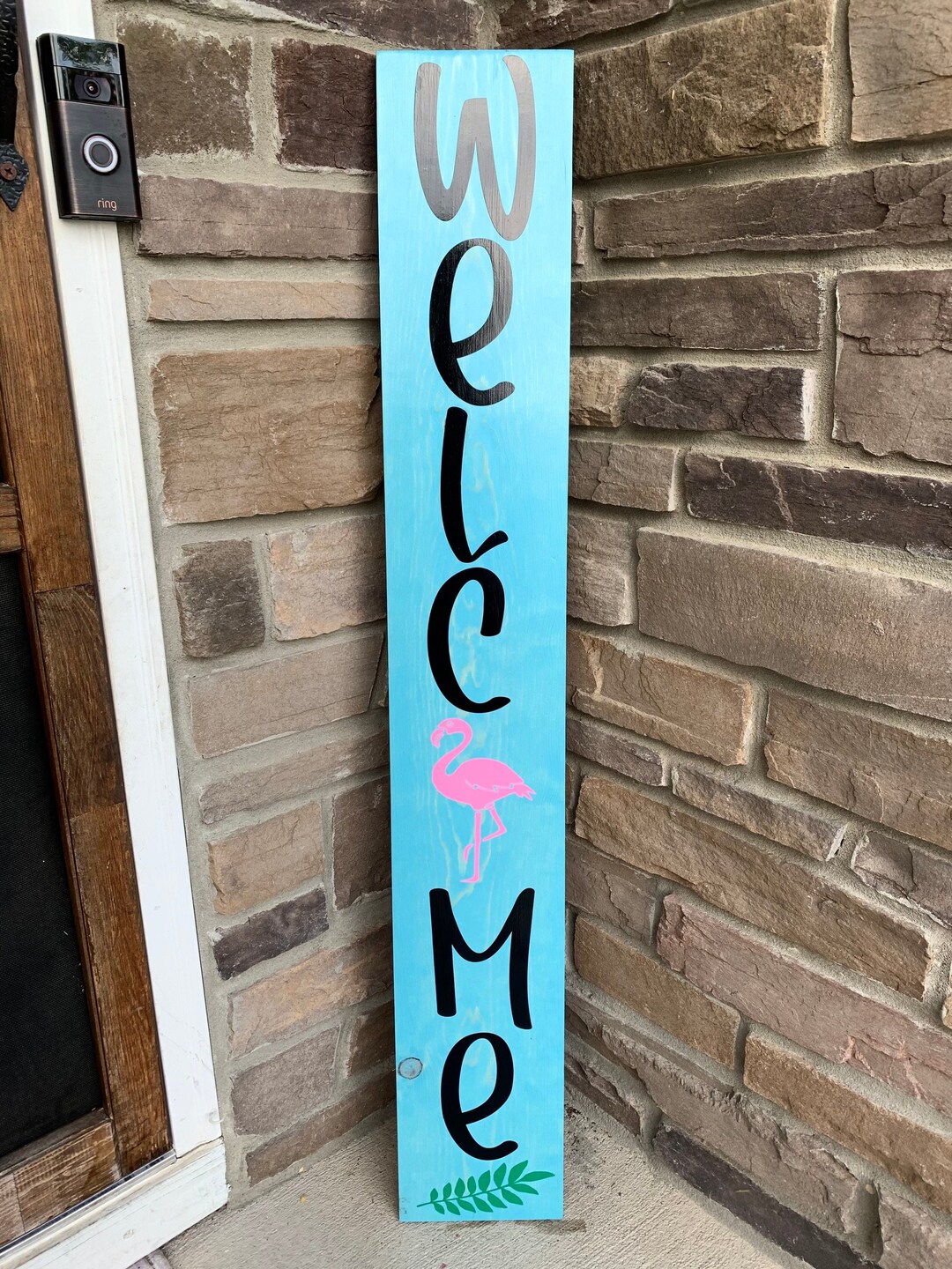 Summer Welcome Porch Sign, Flamingo Porch Sign, Tropical Porch Sign - Etsy