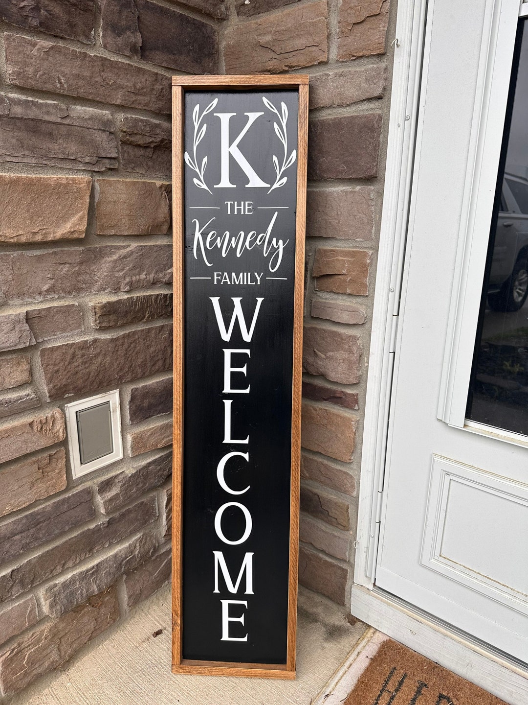 Personalized Welcome Porch Sign: Tall Distressed Farmhouse Decor - Etsy
