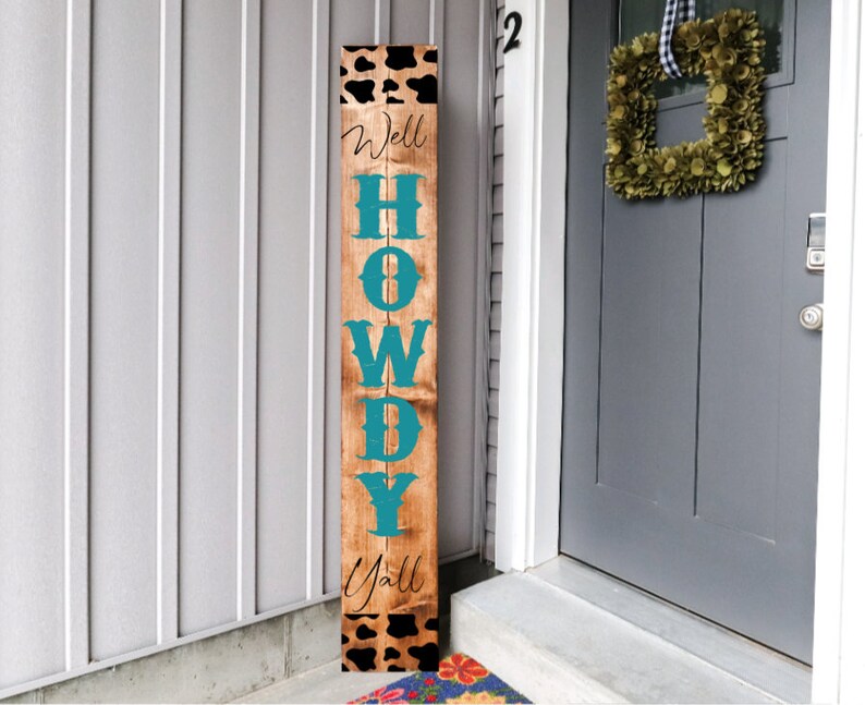 Well Howdy Y'all Wood Front Porch Sign, Rustic Farmhouse Front Porch ...