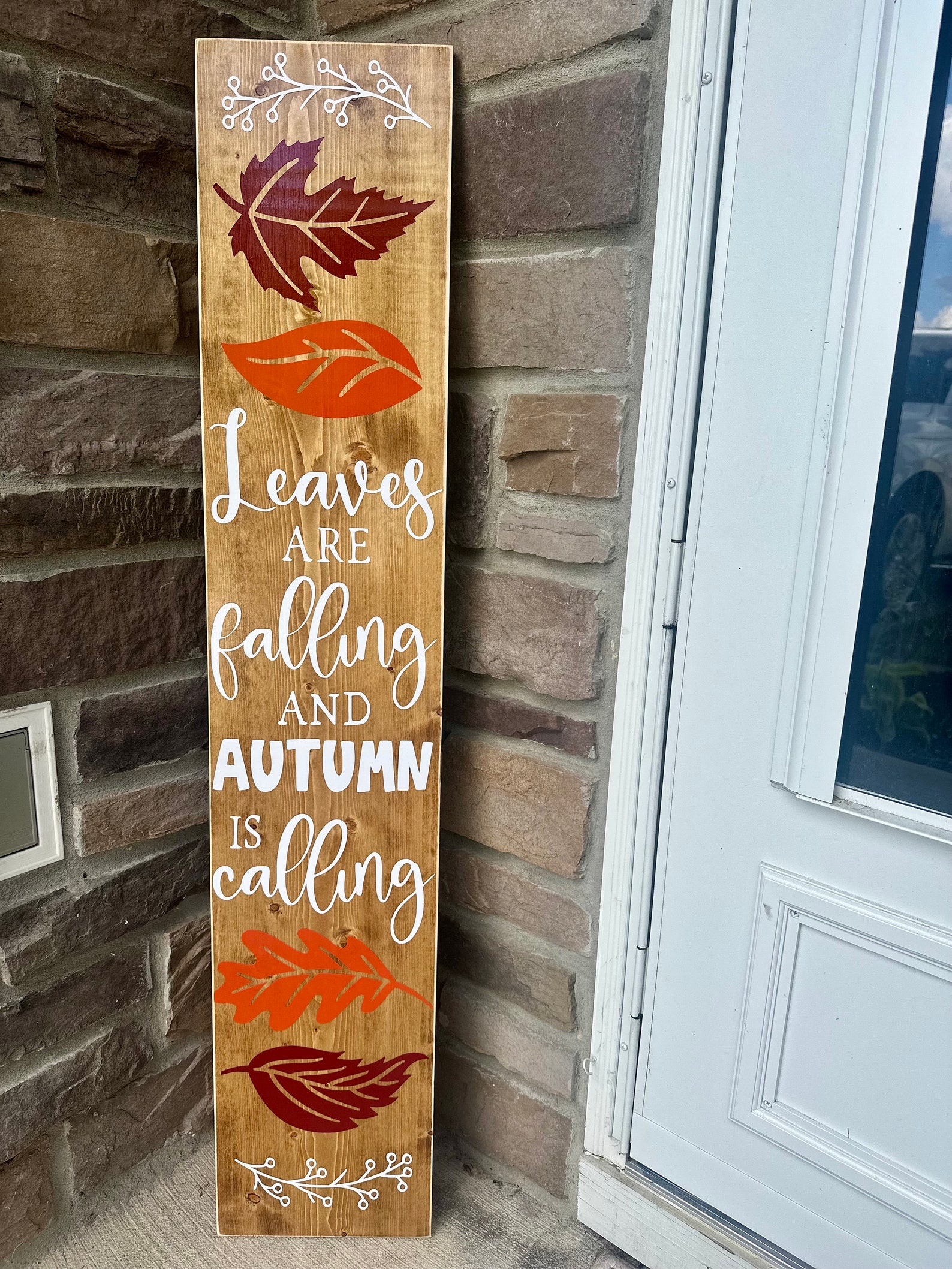 Handmade Fall Porch Leaner Sign: Autumn Leaves Decor - Etsy