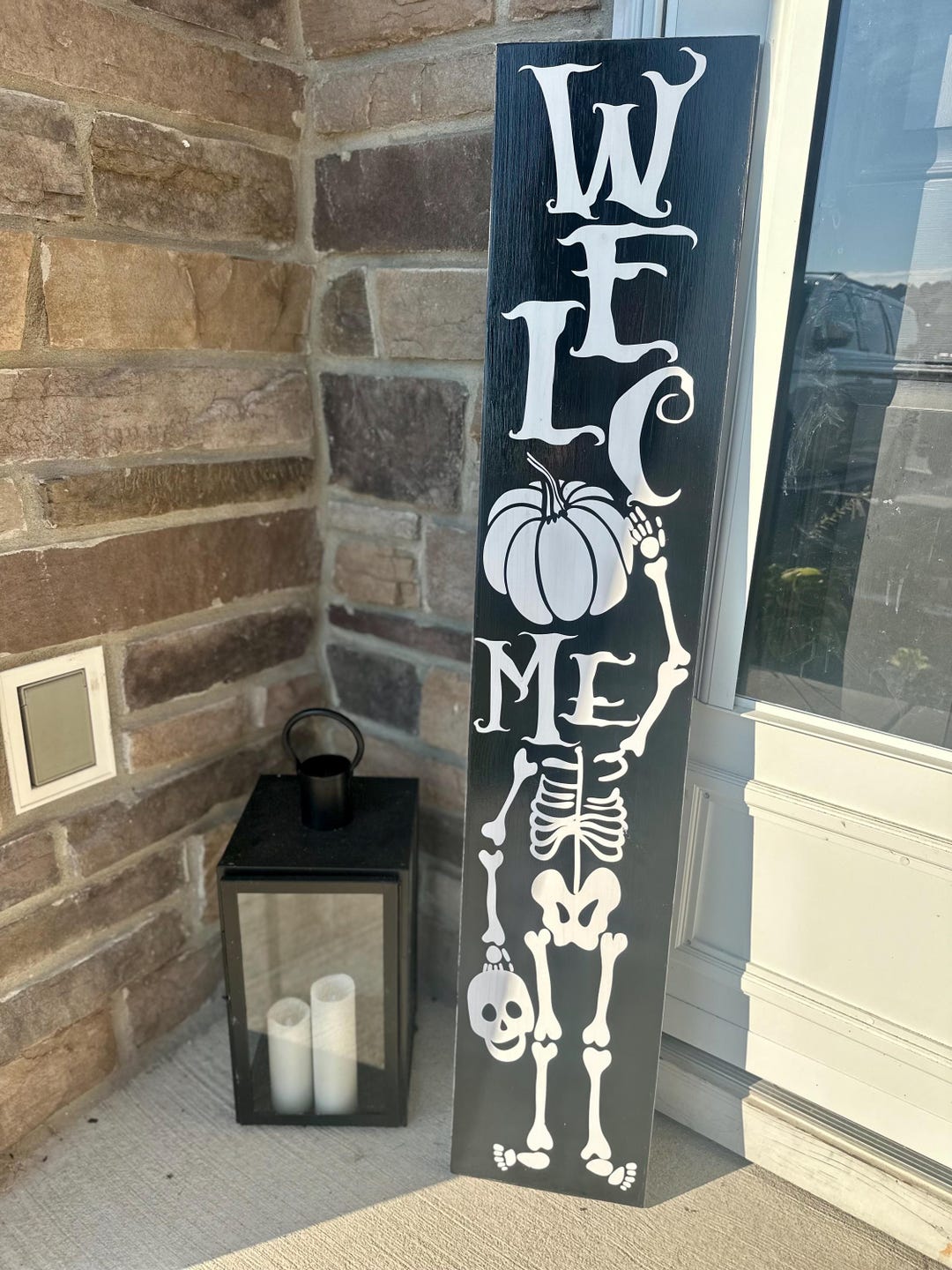 Skeleton Welcome Porch Sign: Handmade Halloween Wood Decor - Etsy